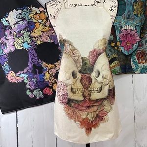 Kitchen | Apron Watercolor Colorful Skull Punk Goth Crafts | Poshmark